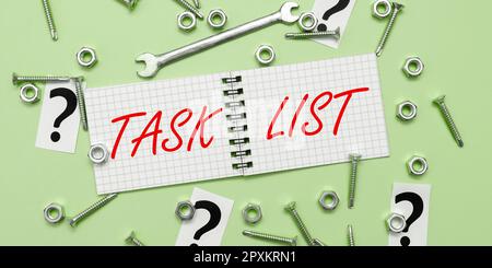 Conceptual caption Task List. Internet Concept Planification reminder ...