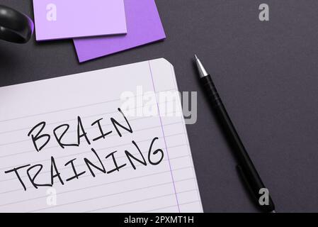 Hand writing sign Brain Training. Word Written on mental activities to ...