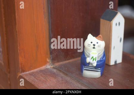 Wooden minimal toy decorated in old style architecture, stock photo ...