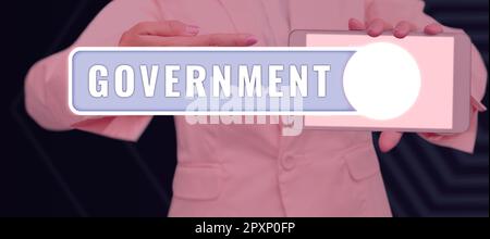 Text caption presenting Government, Concept meaning Group of people ...