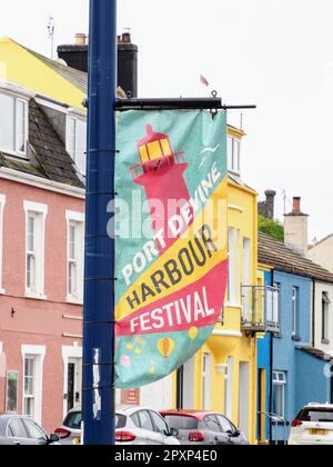 Port Devine Harbour Festival banner on lamppost at Donaghadee County ...
