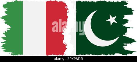 Pakistan and Italy grunge flags connection, vector Stock Vector Image ...