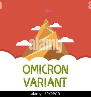 Text sign showing Omicron Variant. Concept meaning mild to severe ...