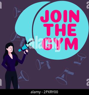Handwriting text Join The Gym. Business concept Motivation to start ...