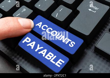 Sign displaying Accounts Payable, Conceptual photo money owed by a ...