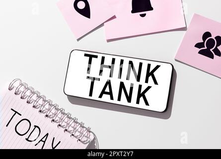 Writing displaying text Think Tank. Concept meaning Thinking of ...