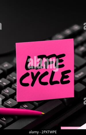 Writing displaying text Life Cycle, Internet Concept the series of ...
