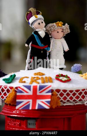 A King Charles coronation themed postbox topper in Isleworth, London ...