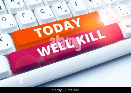 Inspiration showing sign Well Kill, Conceptual photo placing a column ...