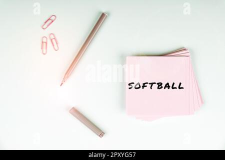 Text caption presenting Softball, Word Written on a sport similar to ...