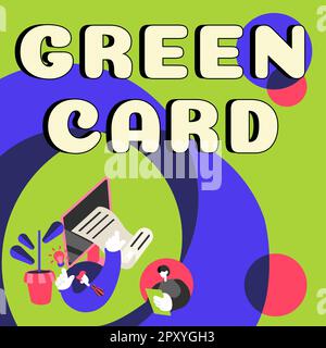 Conceptual caption Green Card, Business overview permit allowing a ...