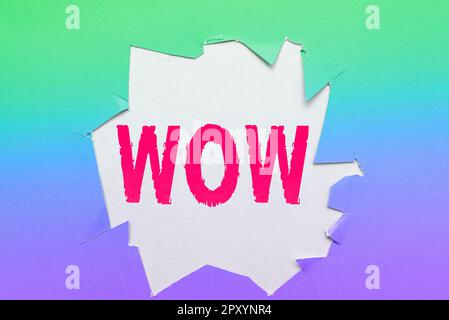 Writing displaying text Wow. Word Written on Expressing astonishment ...