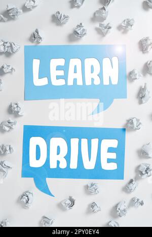 Text caption presenting Learn Drive. Business idea to gain the ...
