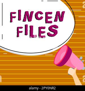 Text caption presenting Fincen Files. Concept meaning Transactions in ...