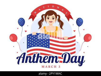 National Anthem Day on March 3 Illustration with United States of ...