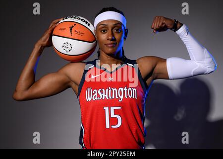 Washington Mystics guard Brittney Sykes (15) poses for a photograph ...