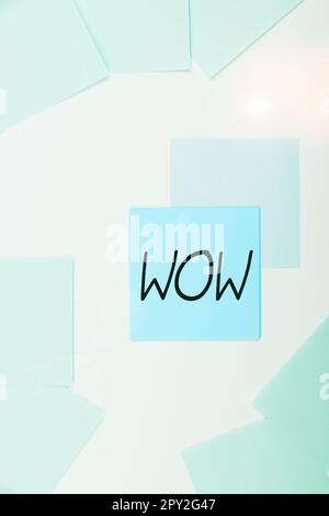 Text caption presenting Wow. Concept meaning Expressing astonishment ...