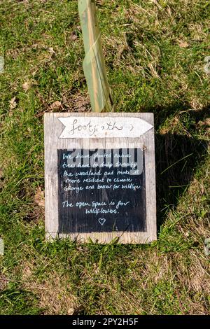 A different type of footpath sign which details environmental activites ...