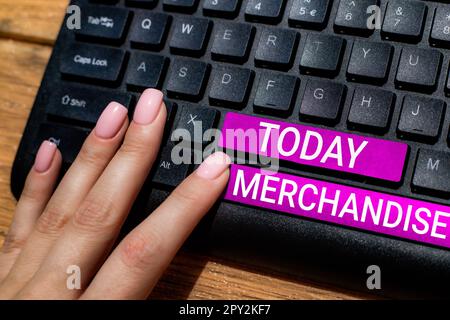 Handwriting text Merchandise, Conceptual photo the commodities or goods ...