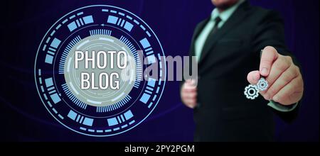 Handwriting text Photo Blog. Business showcase form of photo sharing ...