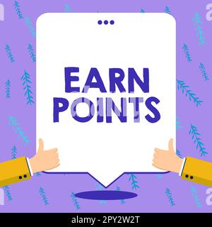 Text caption presenting Earn Points. Conceptual photo to get praise or ...