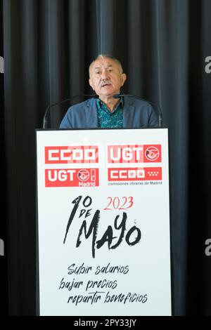 UGT Secretary General, Pepe Álvarez, during the CaixaBank Congress, at ...