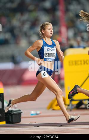 Allie OSTRANDER participating in the 3000 meter steeplechase at the ...