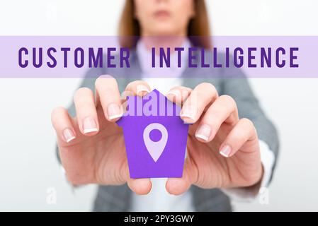 Sign displaying Customer Intelligence, Word for orientation of an ...