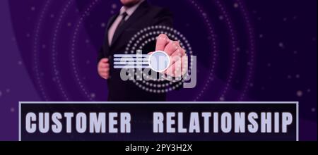 Text caption presenting Customer Relationship, Word for Deal and ...