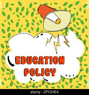 Hand writing sign Education Policy. Business overview field of study ...