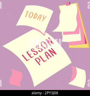Inspiration showing sign Lesson Plan. Business concept a teacher's ...