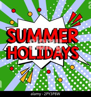 Text caption presenting Summer Holidays. Business approach Vacation ...