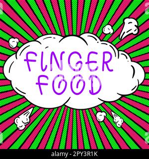 Text sign showing Finger Food. Business overview products and ...
