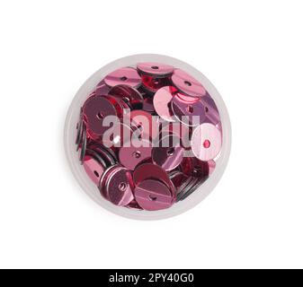 Beautiful pink sequins in shape of stars as background, closeup Stock ...