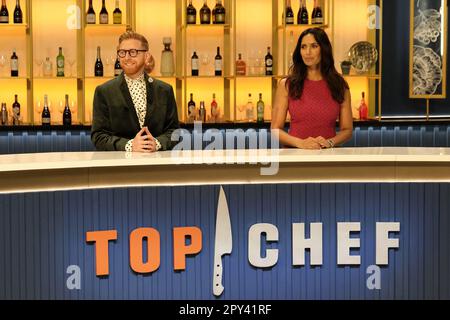 TOP CHEF, from left: judge Brett Graham, host Padma Lakshmi ...