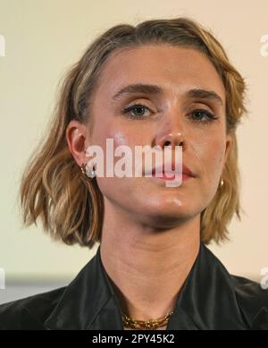 KRAKOW, POLAND - APRIL 30, 2023: Gaia Weiss, a French model and actress ...