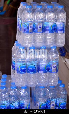 Several plastic water bottles, on 1 July 2026, in Madrid (Spain). 1 ...