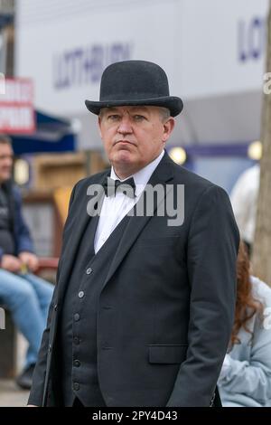 Dapper Man in Bowler Hat With Cane, Portrait, Circa 1900 Stock Photo ...
