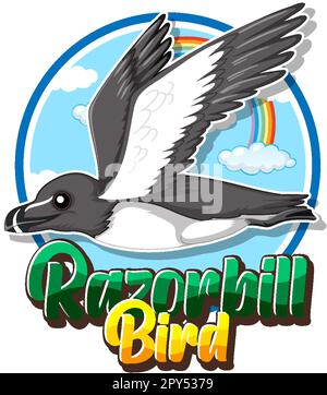 Razorbill bird logo with carton character illustration Stock Vector ...