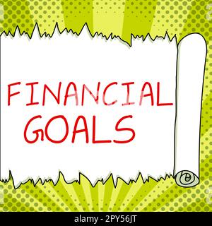 Conceptual display Financial Goals. Conceptual photo targets usually ...