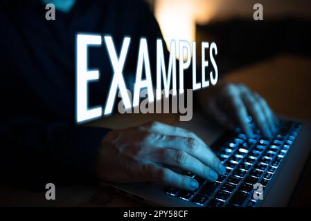 Text caption presenting Examples. Word Written on photo Sample Model to ...