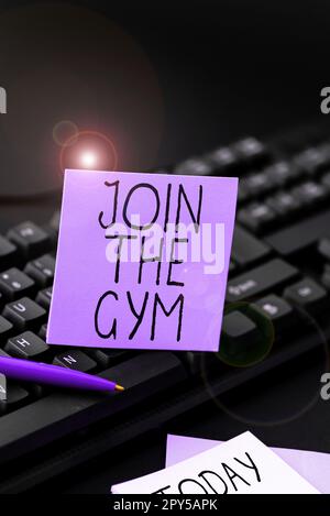 Handwriting text Join The Gym, Business showcase Motivation to start ...