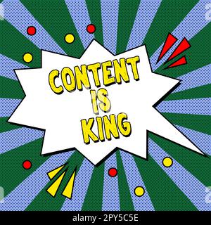 Handwriting text Content Is King. Conceptual photo Content is the heart ...