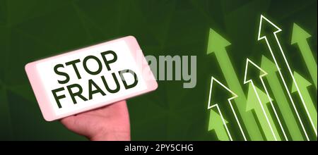 Conceptual display Stop Fraud. Business showcase campaign advices ...
