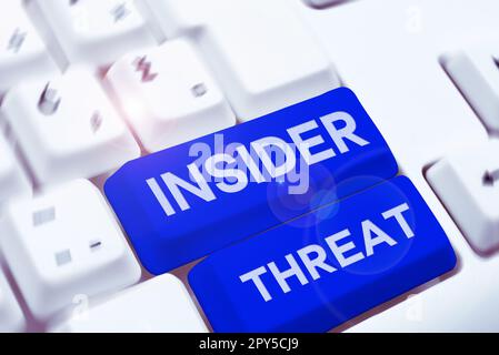 Conceptual caption Insider Threat. Business showcase security threat ...