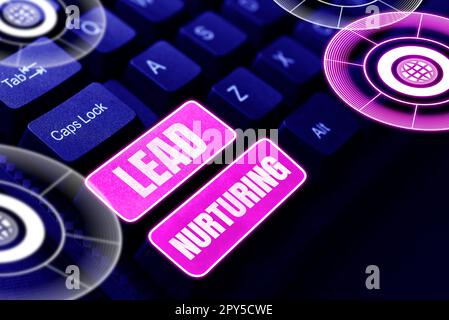 Handwriting text Lead Nurturing. Conceptual photo method of building a ...