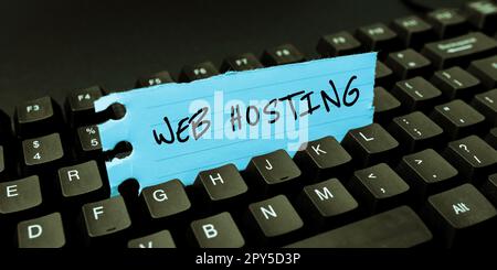 Hand writing sign Web Hosting. Business concept The activity of ...