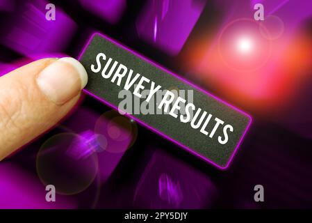 Conceptual display Survey Results. Word Written on result of activity ...