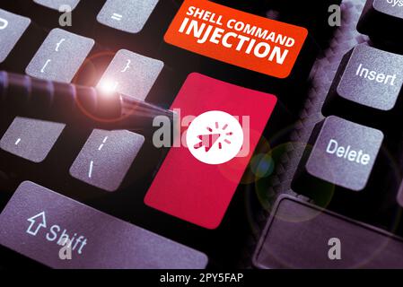 Writing displaying text Shell Command Injection. Word for used by ...