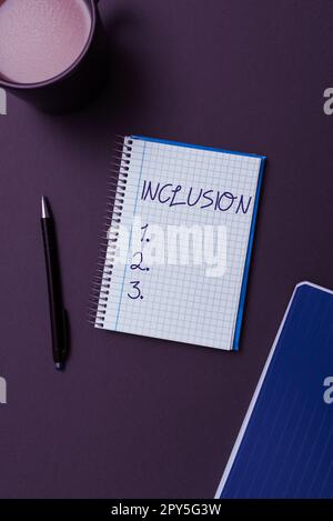 Inspiration showing sign Inclusion, Word for action state including of ...